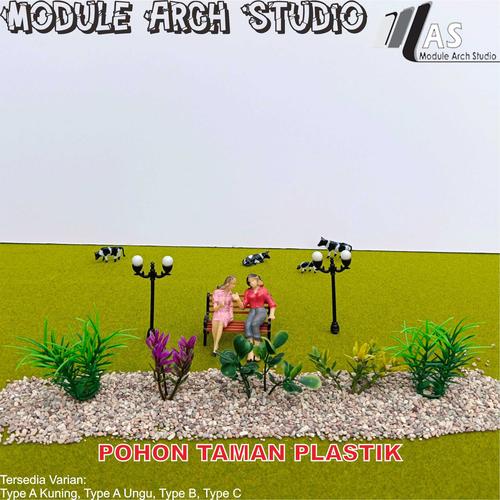 Jual Miniatur Pohon Taman Plastik - Maket Pohon Taman - Type A Ungu ...