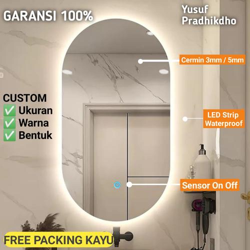 Jual Cermin Dinding LED Wastafel Make Up Rias Kamar Mandi - natural ...