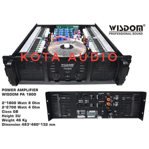 Jual POWER AMPLIFIER WISDOM PA 1800 / PA1800 / PA-1800 ORIGINAL ...