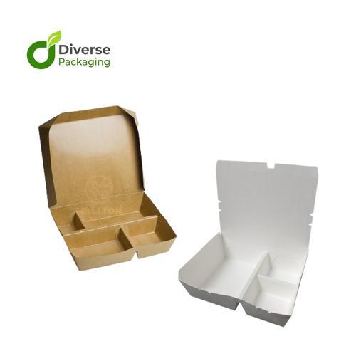 Jual Paper Lunch Box Sekat / White & Brown Series / 3 & 4 Sekat - Brown ...