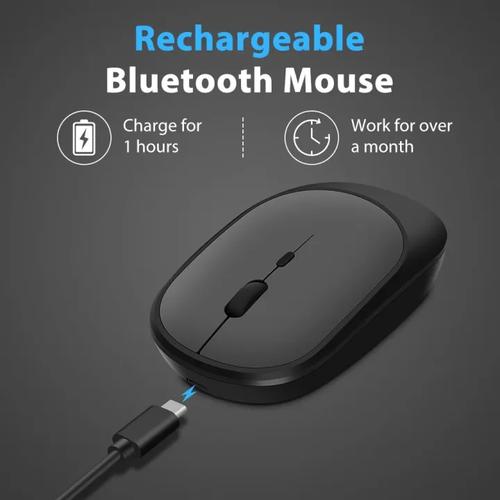 Promo Mouse Wireless Bluetooth Dual Mode Silent Click Rechargeable Slim ...