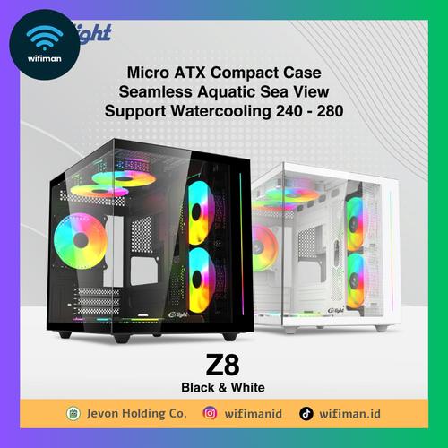 Jual Enlight Z8 Casing Komputer PC Case mATX Hitam Putih Black White ...