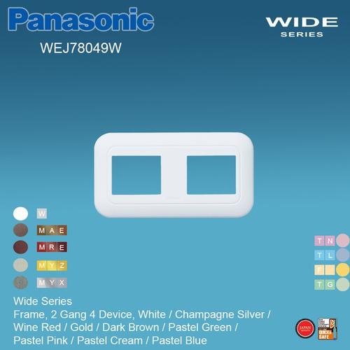 Jual Panasonic Wide Series Frame, 2 Gang 4 Device, WEJ78049 - Silver ...