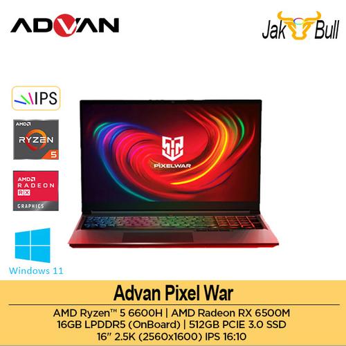 Promo Advan Pixel War Ryzen 5 6600H 512GB SSD 16GB IPS 2.5K Win11 ...