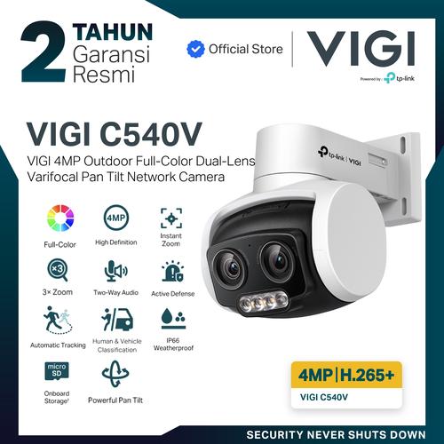 Jual TP-Link VIGI C540V 4MP Outdoor Full-Color Dual-Lens Varifocal Pan ...