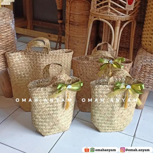 Jual Tas Anyaman Purun/Tas Souvenir/Tas Parcel/Cover Pot Tanaman ...