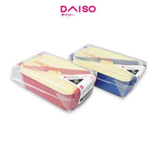 Jual Daiso Lunch box with chopsticks 1 layer 13.52 fl oz. - Merah ...