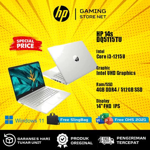 Jual HP Laptop 14s-dq5115TU i3-1215U SSD 512GB 4GB 14" FHD IPS W11 OHS ...