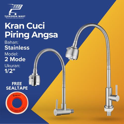 Jual Kran Kitchen Sink/Kran Cuci Piring Stainless Flexible Tanam ...