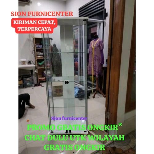 Jual Rak kaca display 3 tingkat / lemari display 2 pintu ...