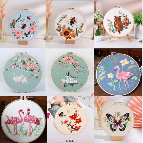 Jual DIY kit set sulam jahit paket embroidery kit ring sewing hoops ...