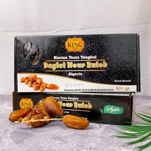 Jual KING DATES - Kurma Tunisia Tangkai Deglet Nour Rutob Premium 500gr ...