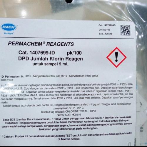Jual HACH 1407699 DPD Total Chlorine Reagent Powder Pillows, 5 mL, pk ...