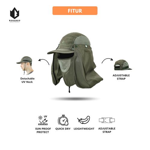Jual topi mancing anti uv topi jepang masker outdoor hat bogaboo ...