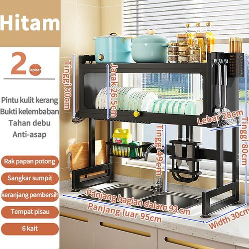 Jual Rak Piring Wastafel Tertutup Rak Dapur Stainless Steel Dan ...