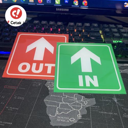 Jual Sign Akrilik tanda IN (hijau) Out (Merah) - IN (Hijau), 10cm x ...