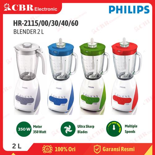 Jual Blender PHILIPS HR-2115/00/30/40/60 (2L / Plastic / Mill) - Biru ...