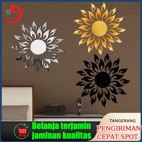 Jual Bentuk Matahari Cermin Tempel Kaca Sticker Mirror Acrylic Dekorasi ...
