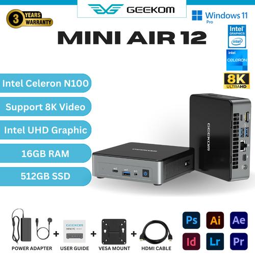 Promo Mini PC Geekom Mini Air 11 Intel N5095 8+256GB Windows 11 Pro ...