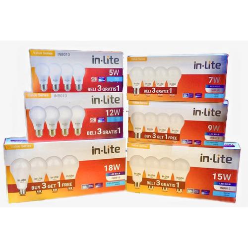 Jual Lampu led paket inlite beli 3 gratis 1 isi 4 pcs 5w 7w 9w 12w 15w ...