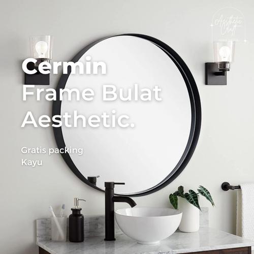 Promo Cermin Kaca Bulat Frame PVC Dekorasi Dinding Aesthetic GARANSI ...