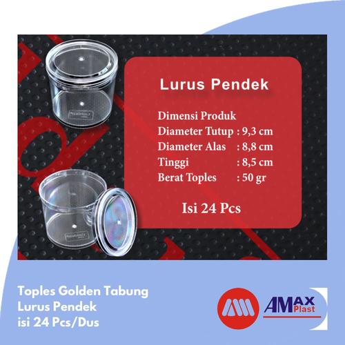 Jual Toples Kue Kering Gelas Lurus Pendek Bening Golden 24 pcs per dus ...