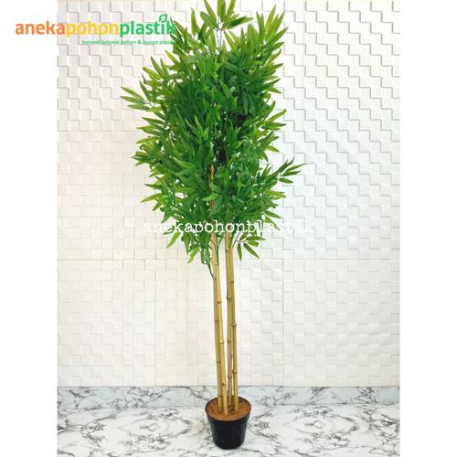 Jual Pohon Daun Bambu Hijau Latex Artificial Pot Dasar Dekorasi Ruangan ...