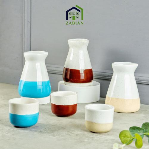 Promo ZABIAN GELAS SERVER SET & MINI MUG - PUTIH COKLAT UNTUK TEH KOPI ...