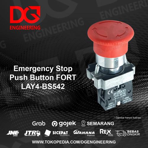 Jual Fort Emergency Stop Push Button Turn To Release LAY4-BS542 - Kota ...