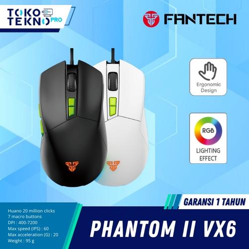 Promo Fantech VX6 / VX-6 Phantom II Gaming Wired Macro RGB - Hitam ...