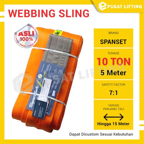Jual Webbing Sling 10 Ton 5 Meter SPANSET Sling Belt Polyester Safety ...