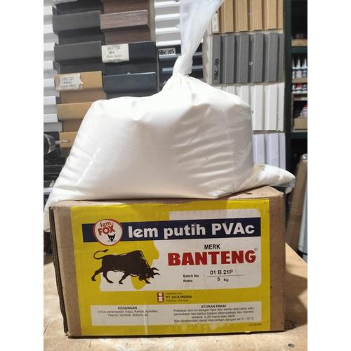 Jual Lem FOX Putih PVAC 5Kg Untuk Kayu Kertas Koraltex Banteng - Kota ...