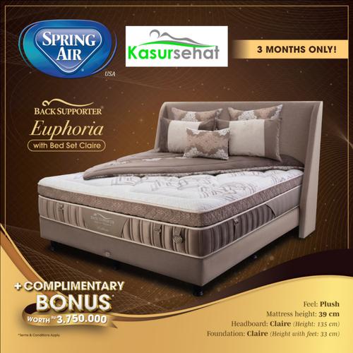 Promo Spring Air Kasur Springbed Euphoria + BedSet Claire - 160 180 200 ...