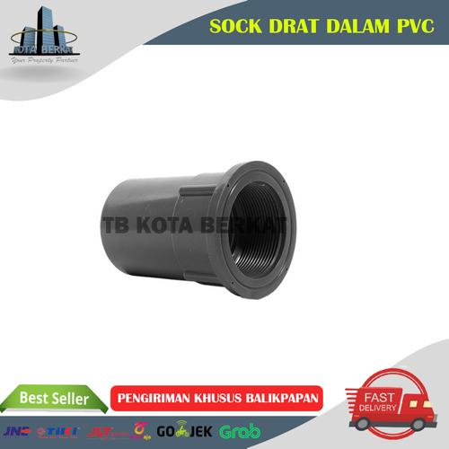 Jual SOCK DRAT DALAM/ SOCKET DRAT DALAM PVC SAMBUNGAN PIPA - 1/2 ...