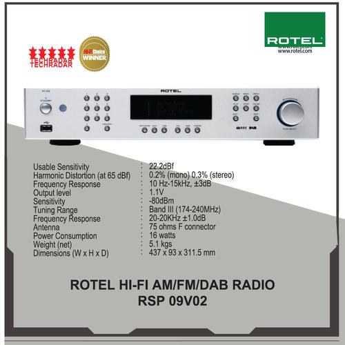 Promo Rotel RT09 V02 Hi-Fi AM/FM/DAB Radio Tuner - BLACK Cicil 0% 3x ...