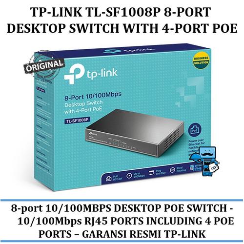 Jual Tp-link TL-SF1008P 8-Port 10/100Mbps Desktop Switch with 4-Port ...