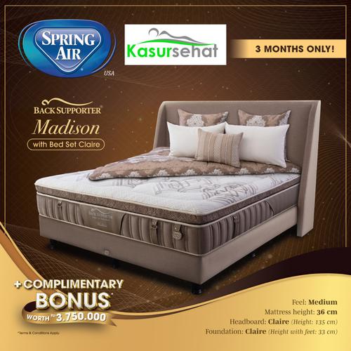 Jual Spring Air Kasur Springbed Madison + BedSet Claire - 160 180 200 ...