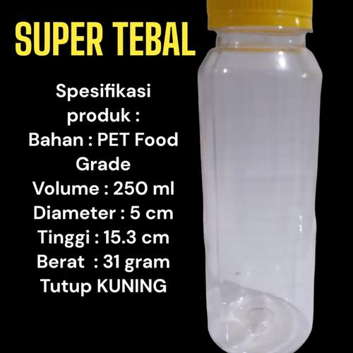 Jual Botol Kale Plastik 250ml Tebal PET FOOD GRADE Botol Kopi Botol Jus ...