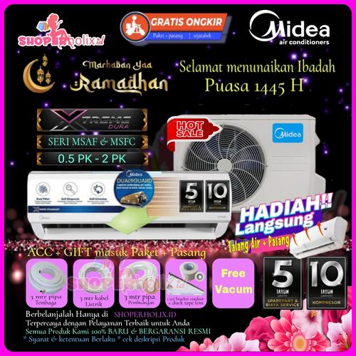 Jual AC MIDEA EXTREME DURA 0.5 PK - 2 PK NEW SERIES GOLD FIN ...