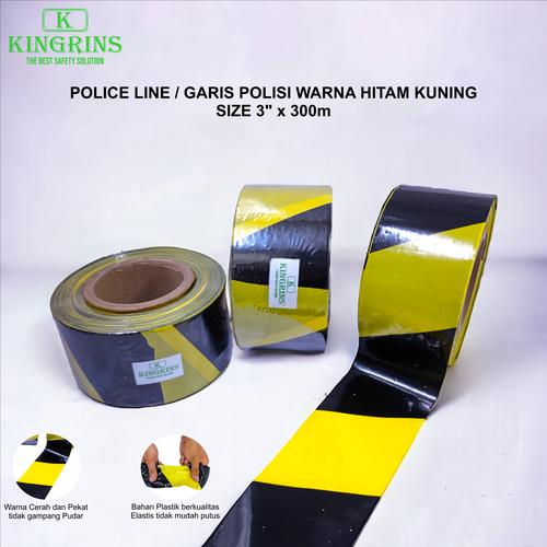 Jual Police Line Kuning Hitam / Garis Polisi 3" x 300 Meter / pita ...