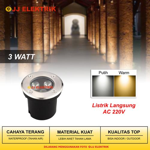Jual Lampu Lantai Tanam Led Watt 3W 3 Watt 3 Mata Outdoor Waterproof ...