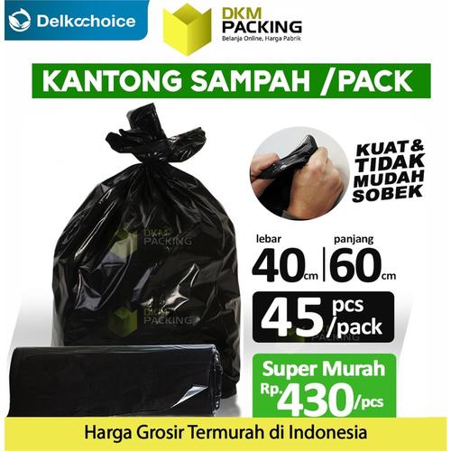 Jual Kantong Plastik Sampah Jumbo Tebal Trash Bag Premium Delkochoice 40x60 - Hitam Pack ...