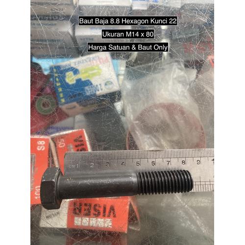 Jual Baut Baja 8.8 M14 x 80 8.8 Hexagon Kunci 22 Setengah Drat Pitch 2 ...