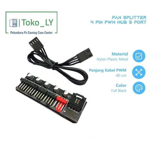 Jual Fan Splitter HUB Extension 4 Pin PWM to 5 Port - Kota Pekanbaru ...