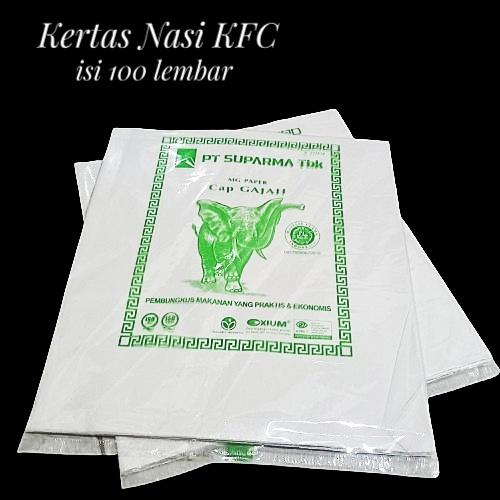 Jual Kertas Nasi KFC -Kertas Pembungkus Nasi Cap Gajah isi 100lbr ...
