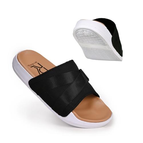 Promo Rionz Giron - Sandal Pria Slide Casual Kanvas Wabbing Hitam Murah ...