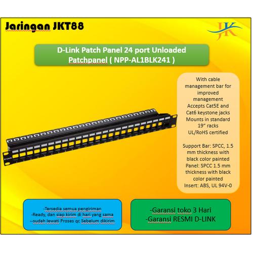 Jual D-Link Patch Panel 24 port Unloaded Patchpanel ( NPP-AL1BLK241 ...