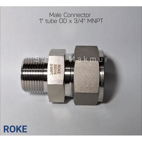 Jual Male Connector 1" tube OD x 3/4" MNPT SS 316 brand ROKE - Jakarta Barat - makmurkencana ...
