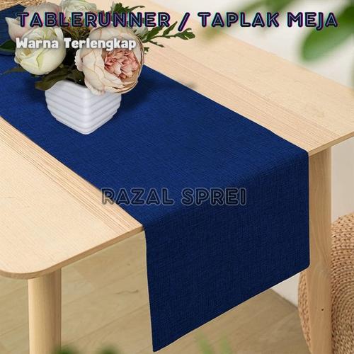 Jual Taplak Meja Table Runner Bahan Suede Premium Navy Polos Custom ...