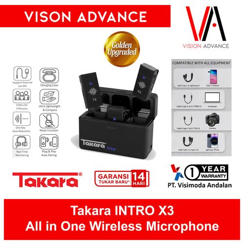 Promo Takara INTRO X3 All in One Wireless Mic Microphone with Charging ...